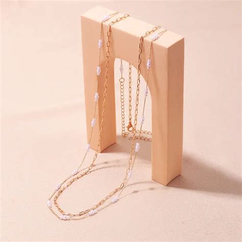 Pearl Waist Chains Golden Layered Chain Beach Temu Norway