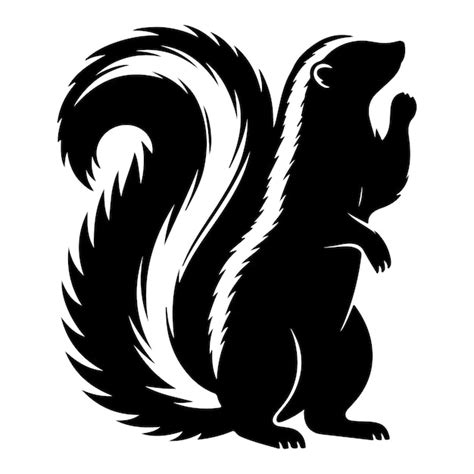 Skunk Line Art Silhouette Illustration Premium Ai Generated Vector