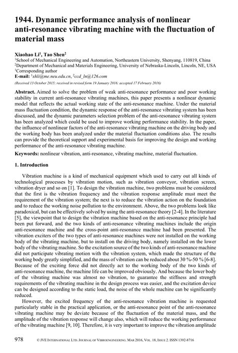 Pdf Dynamic Performance Analysis Of Nonlinear Anti Resonance