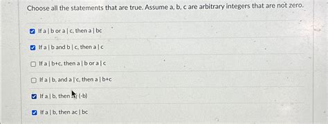 solved choose all the statements that are true assume a