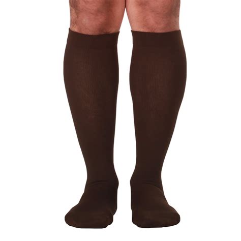 Xl Brown Absolute Support Microfiber Compression Dress Socks For Men 20