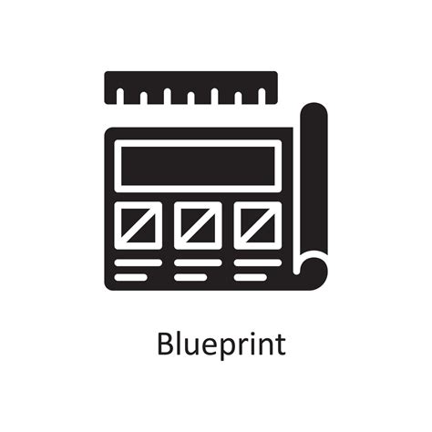 Blueprint Vector Solid Icon Design Illustration Design And Development
