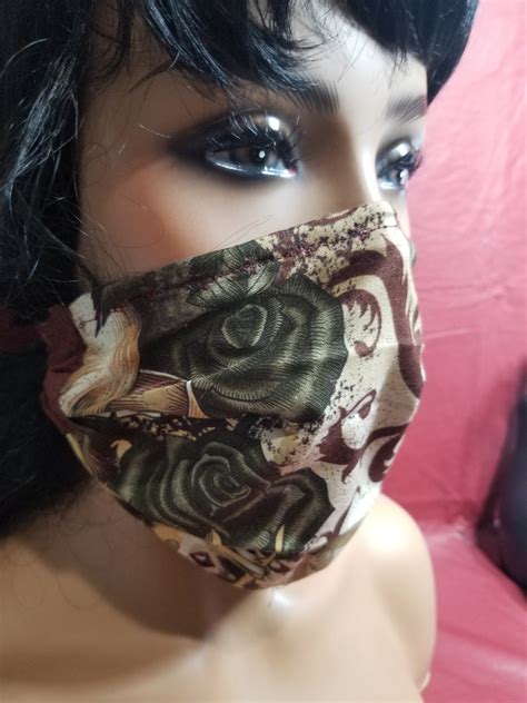 Skullduggery Fabric Face Mask With Filter Pocket And 2 Silver Copper