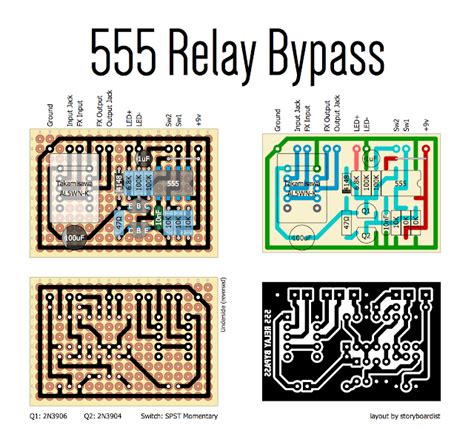 Perf And Pcb Effects Layouts 555 Relay Bypass