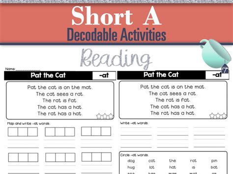 Short A Decodable Activities Teaching Resources