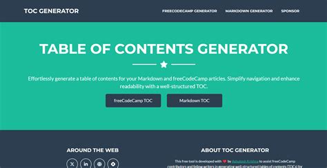 Freecodecamp Generator Toc Generator
