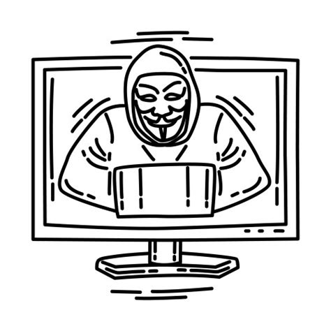 computer security icon doodle hand drawn vector image
