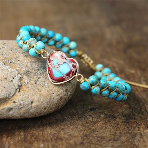 Handmade Heart Shape Charm Bracelets Women Bohemia Yoga String Braided