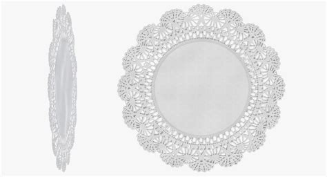 레이스 라운드 종이 냅킨 3d 모델 9 3ds C4d Fbx Ma Obj Max Free3d