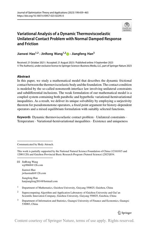 Variational Analysis Of A Dynamic Thermoviscoelastic Unilateral Contact Problem With Normal