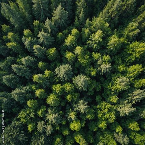 Aerial Top View Of Green Trees In Forest Green Tree Nature Background