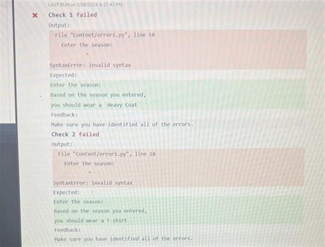 Solved Exercise 1 Identify Fix The Error Analyze The Chegg