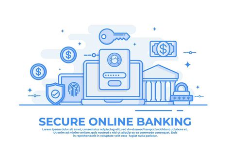 Secure Online Banking Concept Flat Vector Illustration For Web Banner Landing Page Online