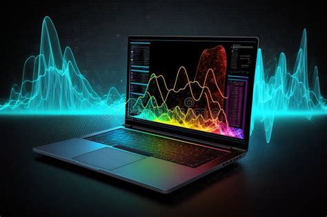 Laptop With Business Data Diagrams And Charts On Display Generative Ai