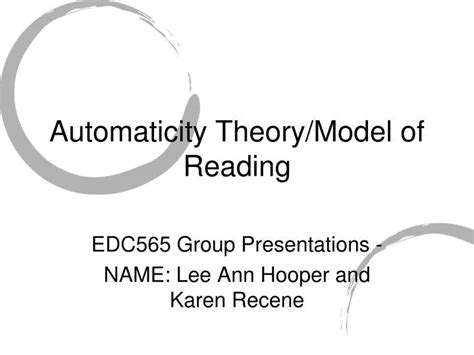 Ppt Automaticity Theorymodel Of Reading Powerpoint Presentation