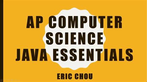 Overview Video For Ap Computer Science Part Java Programming