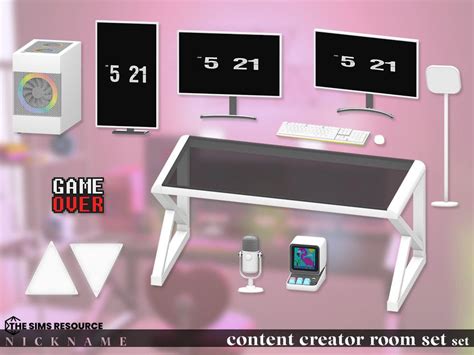 Nicknamesims4s Content Creator Room Set Sims The Sims 4 Pc Sims 4 Tsr