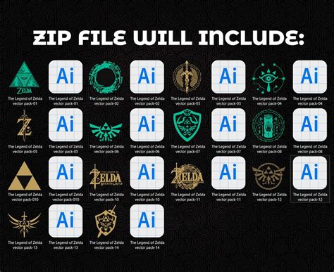 The Legend Of Zelda Vector Pack Separated Vectors Svg And Etsy