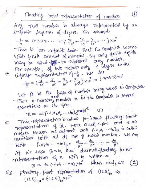 1floating Point Representation And Error Pdf