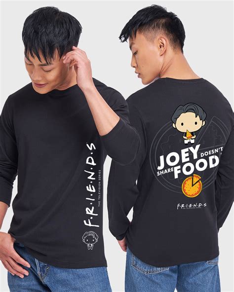 Buy Mens Black Joey Doesnt Share Food Typography Oversized T Shirt