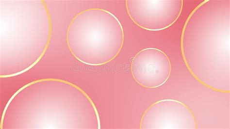 Red Color Wiggling Spherical Shapes With Luxury Golden Outlines Modern Design Geometrical