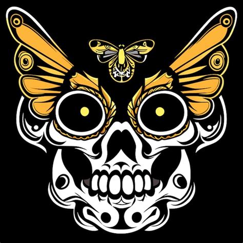 Premium Vector Butterfly Skull Vector Illustration