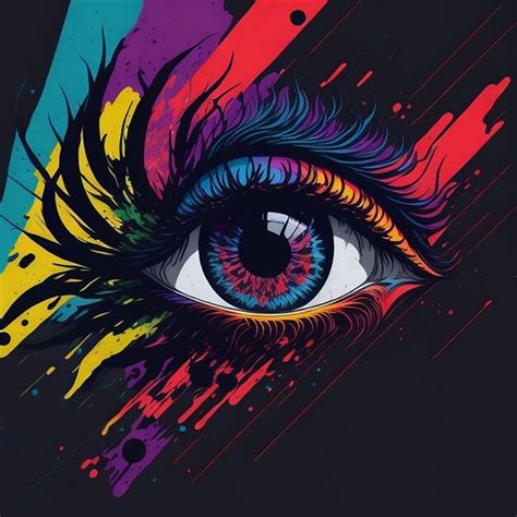 Premium Photo Abstract Eye Portrait Colors Splatter Creativity