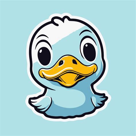 Premium Vector A Duck Excited Sticker Cute Vector