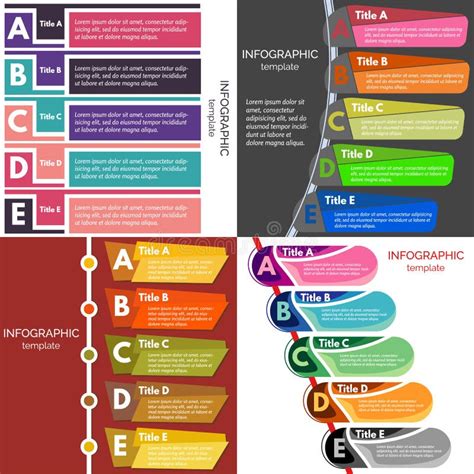 Set Of Four Elements Of Infographic Design Stock Vector Illustration