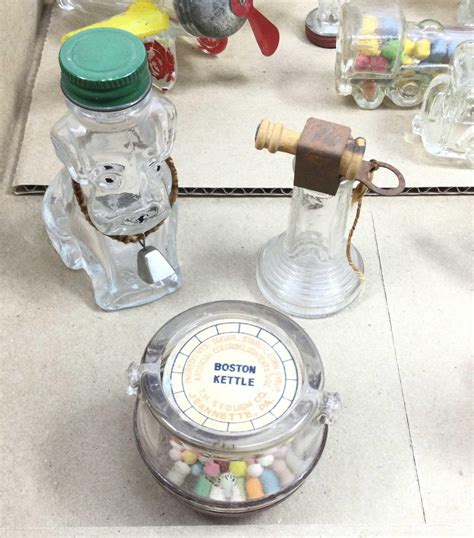 Lot 12pc Vintage Glass Candy Containers