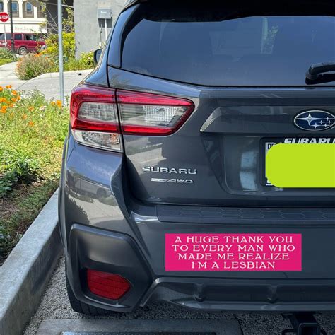 Funny Lesbian Queer Sapphic Pink Bumper Sticker For Pride Month T For Lesbian Bumper Decal