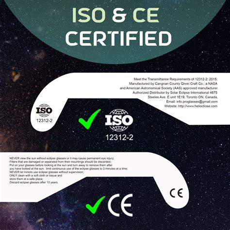 Solar Eclipse Glasses Iso 12312 2 And Ce Certified Aas Approved Sun