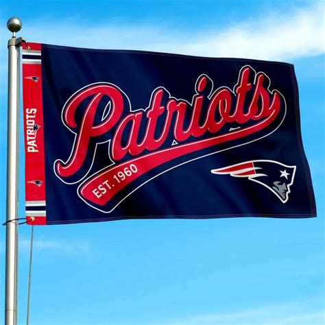 Patriots Script Logo Premium Flag Us Sports Nation