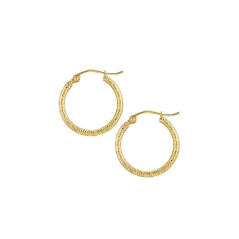 Textured Hoop Earrings In 14k Yellow Gold Baileys Fine Jewelry
