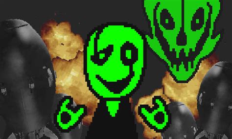 Green Gaster One Shot Deltarune Mod Mod For Friday Night Funkin