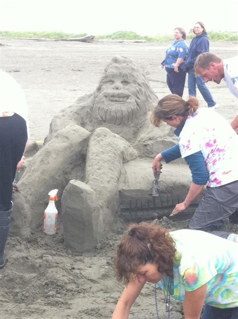 Bigfoot Relaxing On The Beach With Friends Yeti Bigfoot Bigfoot