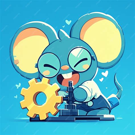 Premium Vector A Clever Mouse Scientist Cartoon Style