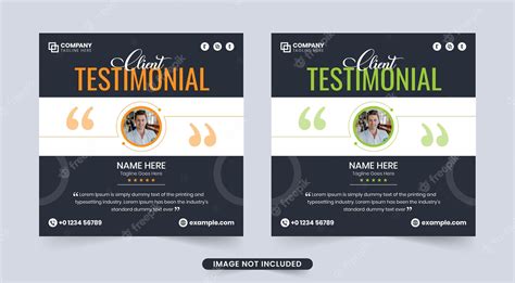 Premium Vector Creative Website Testimonial And Client Feedback Section Vector With Dark
