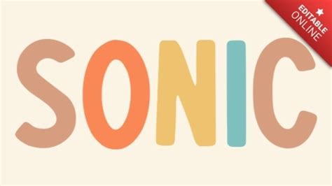 Sonic Retro Multicolor Lettering Font Text Effect Generator