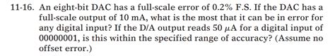 Solved 1 16 An Eight Bit Dac Has A Full Scale Error Of 02