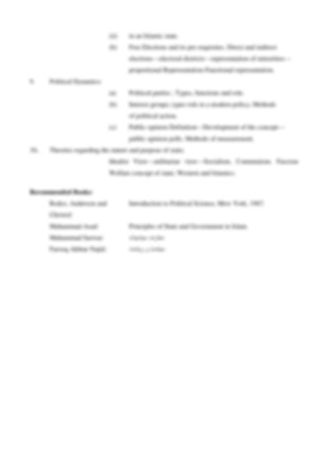 Solution Ba Political Science Syllabus Studypool