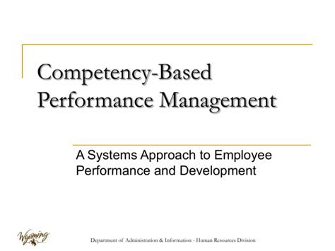 Competency Based Performance Management Presentation