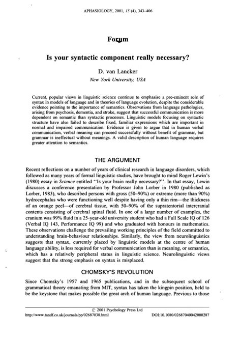 PDF Is Your Syntactic Component Really Necessary