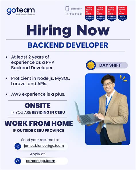 Hiring Backenddeveloper Techcareer Joinourteam Innovation Goteam