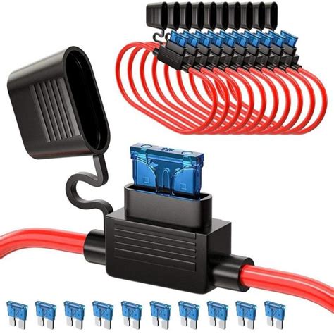 Inline Fuse Holder Atc Ato Add A Circuit Car Fuse Holder 10 Pack Fuse Tap Adapter 16 Gauge 20amp