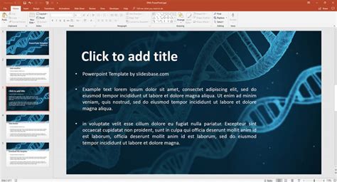 Success DNA Genetics Presentation Template Prezibase