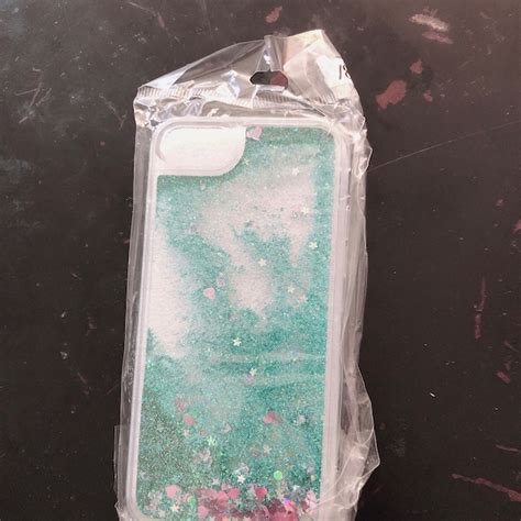 Holographic Silver Floating Hearts Clear Liquid Waterfall Case Iphone
