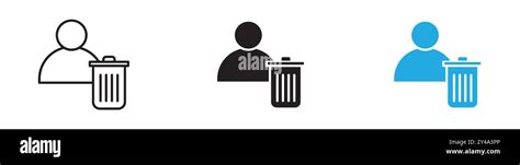 Delete User Icon Vector Line Logo Mark Or Symbol Set Collection Outline Style Stock Vector Image