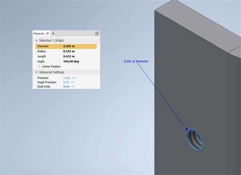 hole diameter not correct when placed on imported model autodesk