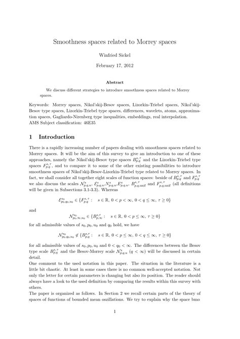 Pdf Smoothness Spaces Related To Morrey Spaces A Survey Ii